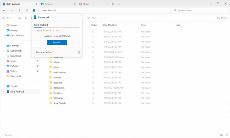 Windows users will soon be able to see their Android phone's files in File Explorer